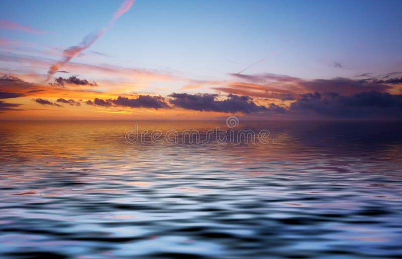 Abstract Ocean and Sunset Back Stock Photo - Image of landscape ...