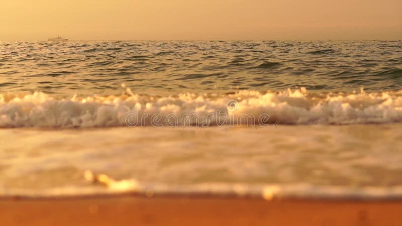 Abstract Ocean Sunset Background with Blurred Waves, Sun Reflections, and Bokeh. Seamless ...