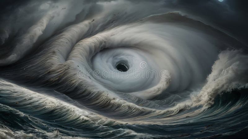 Abstract Ocean Vortex, Powerful Swirling Waves and High Quality Image ...