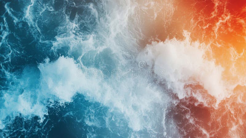 Abstract Ocean Water Texture with Blue Red and Orange Gradient Stock ...