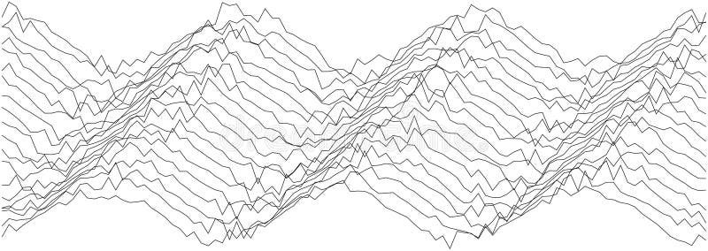 Abstract Ocean Wave Patterns in Black and White Line Art for Creative ...