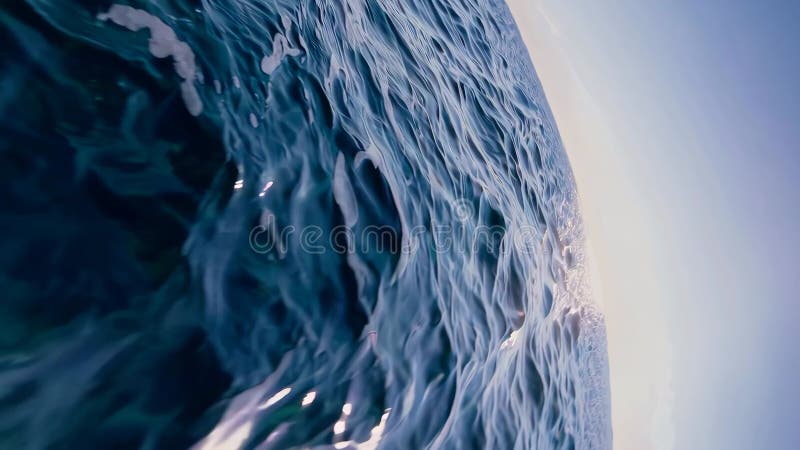 Abstract Ocean Wave Perspective in Deep Blue Tones, Dynamic Water Flow ...