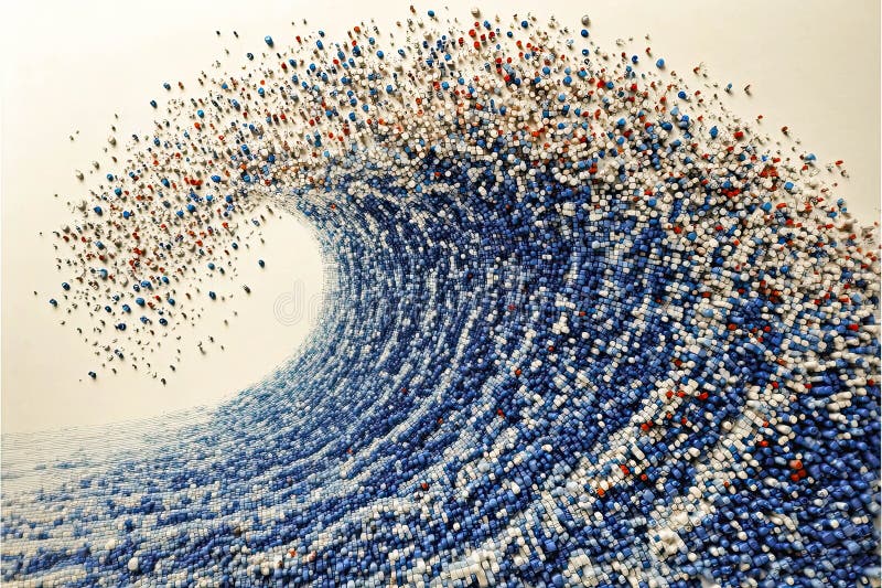 Abstract Ocean Wave of Tiny Eco-Friendly Icons Promoting Sustainability ...
