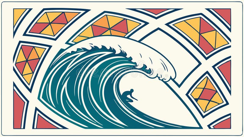 Abstract Ocean Wave Tribal Pattern, Vector Design Generative AI Stock ...