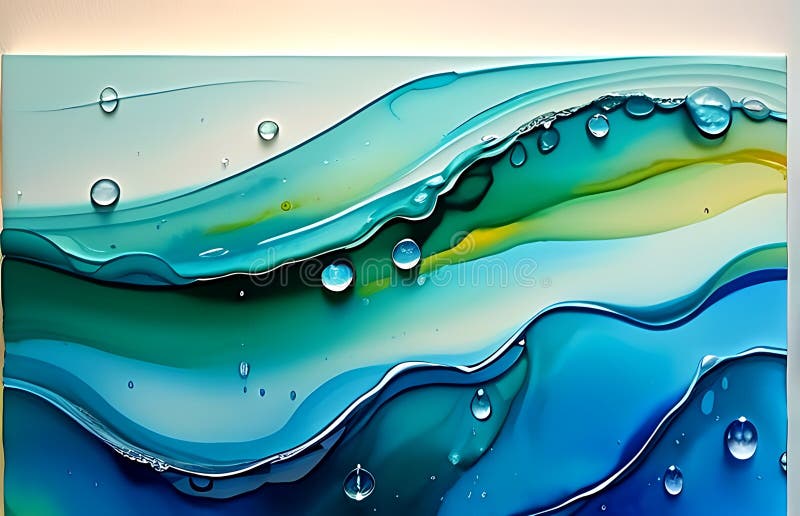 Abstract Ocean Waves stock illustration. Illustration of epoxy - 341670635