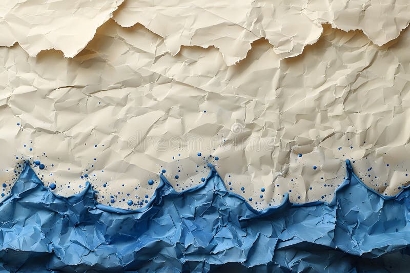 Abstract Ocean Waves Inspired by Crumpled Paper Texture for Creative ...