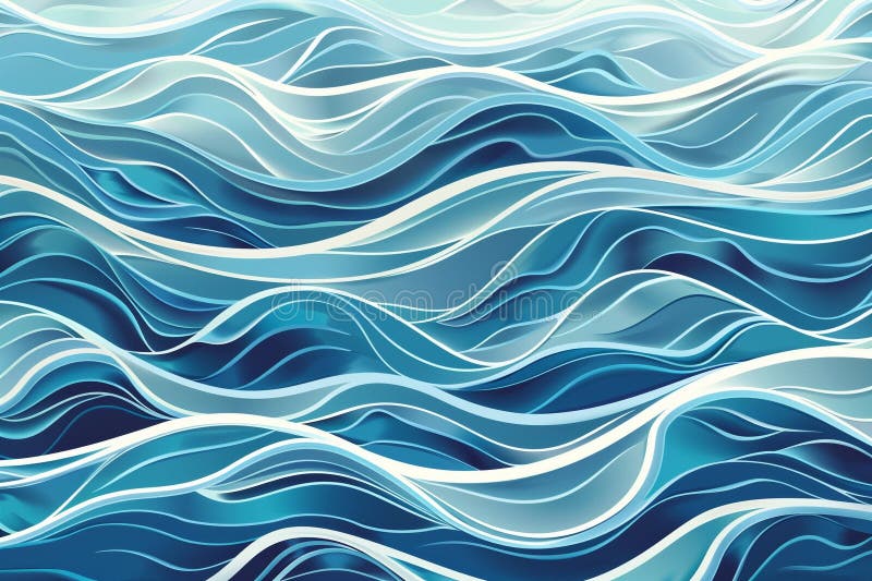 Abstract Ocean Waves Pattern Stock Illustration - Illustration of curve ...
