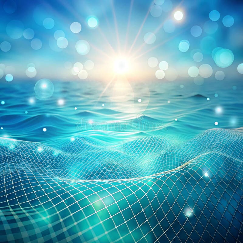 Abstract Oceanic Background Made of Blurred Mesh, Light Blue Tone Stock ...