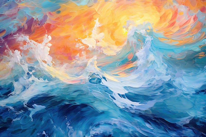 Abstract Oceanic Rhythms: Mesmerizing Panorama Capturing the Fluidity ...