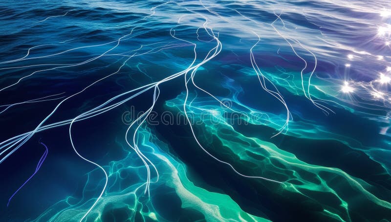 Abstract Oceanic Visualization with Glowing Lines and Dynamic Color ...