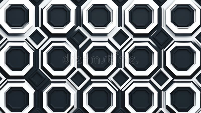 Abstract Octagon Pattern Black White Geometric Design Texture ...