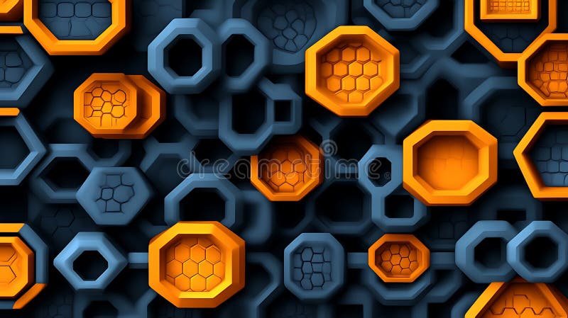 Abstract Octagonal Honeycomb Pattern Design Stock Illustration ...