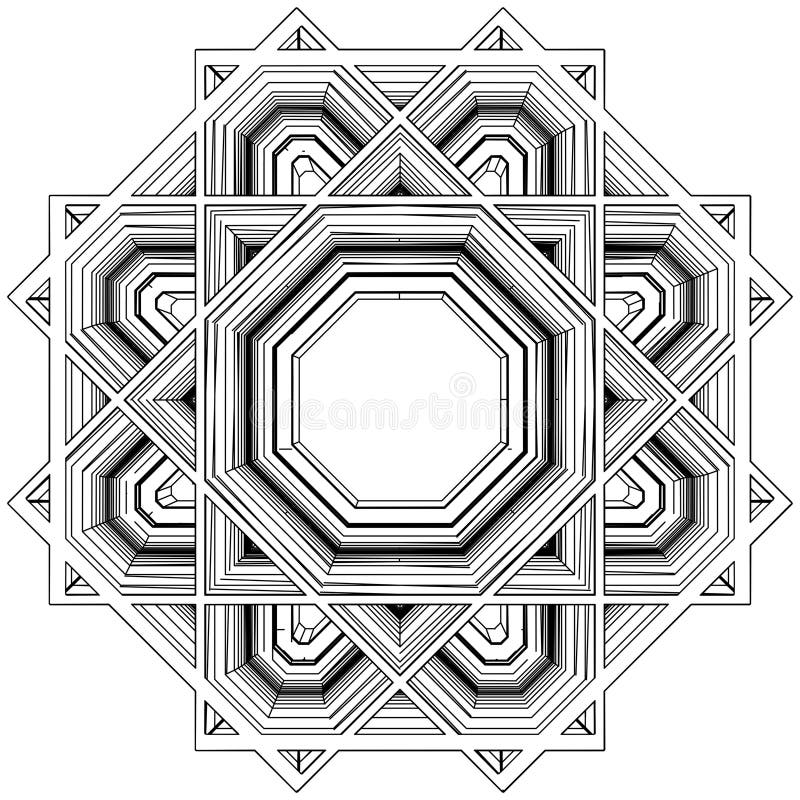 Abstract Octagonal Table and Floor Inlay Pattern Vector. Pattern with ...