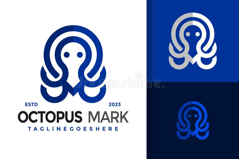 Abstract Octopus Pin Mark Logo Logos Design Element Stock Vector ...