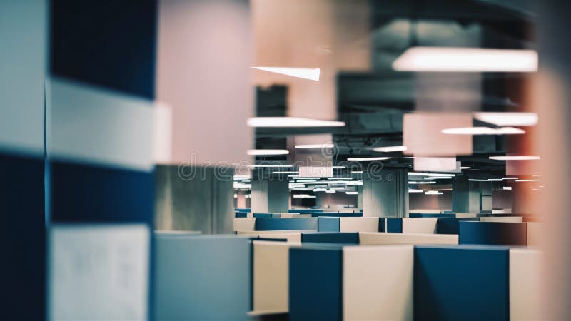 Abstract Office Cubicles, Modern Workplace High Quality Image Stock ...