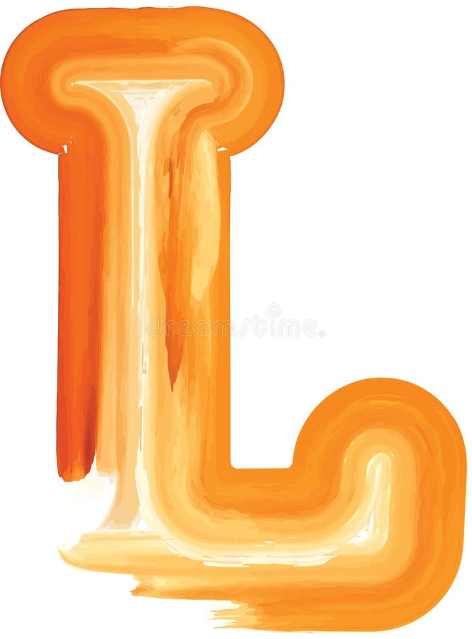 Abstract Oil Paint Letter L Stock Vector - Illustration of brushed ...