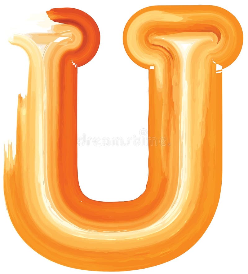Abstract Oil Paint Letter U Stock Vector - Illustration of scratch ...