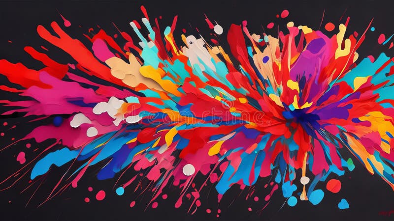 Abstract Oil Painting, "Color Explosion". Stock Illustration ...
