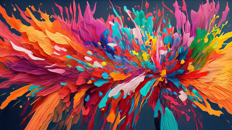 Abstract Oil Painting, "Color Explosion". Stock Illustration ...