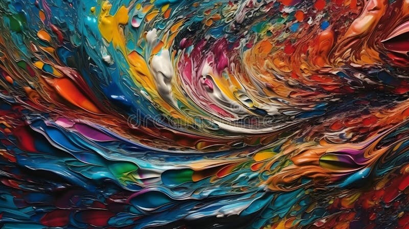 Abstract Oil Painting with 3d Surface Texture ,generative Ai Stock ...