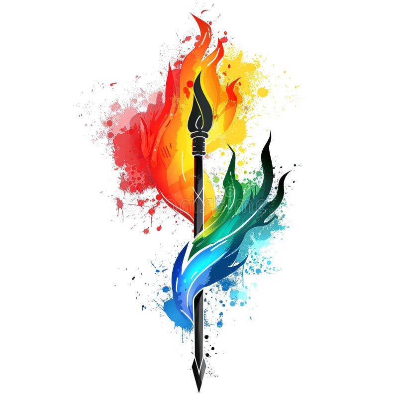 Abstract Arrow from Bow with Flame Stock Photo - Image of flame ...