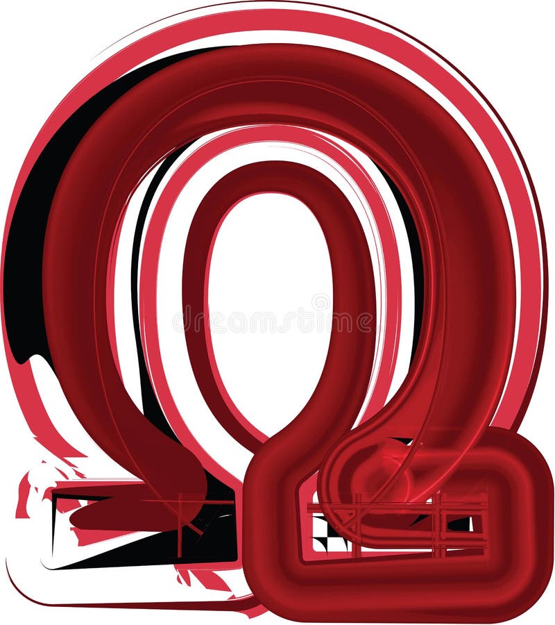 Omega symbol in gold (3d) stock illustration. Illustration of ...