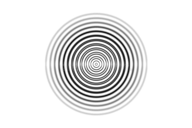 Abstract One Black Circle Sound Waves Oscillating on White Background ...