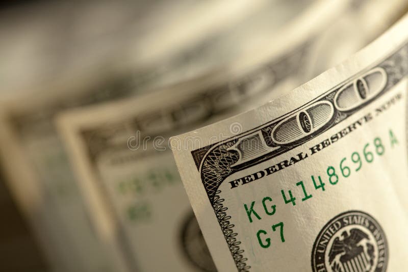 Macro Abstract of One Hundred Dollar Bills with Narrow Depth of Field ...