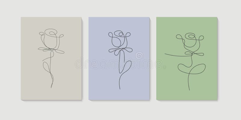 Abstract One Line Art Flower Background Vector.one Line Floral Art for ...