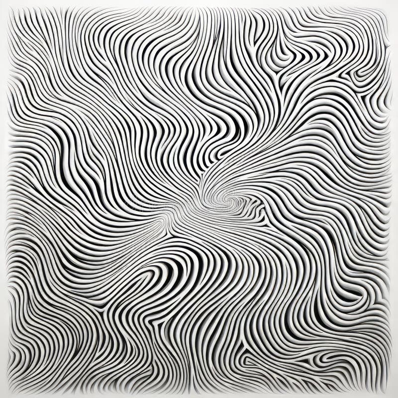 Abstract Op Art: Black and White Swirls with Psychedelic Realism Stock ...