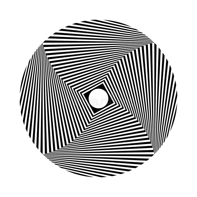Abstract Op Art Circle Circular Rotation Pattern Stock Vector ...