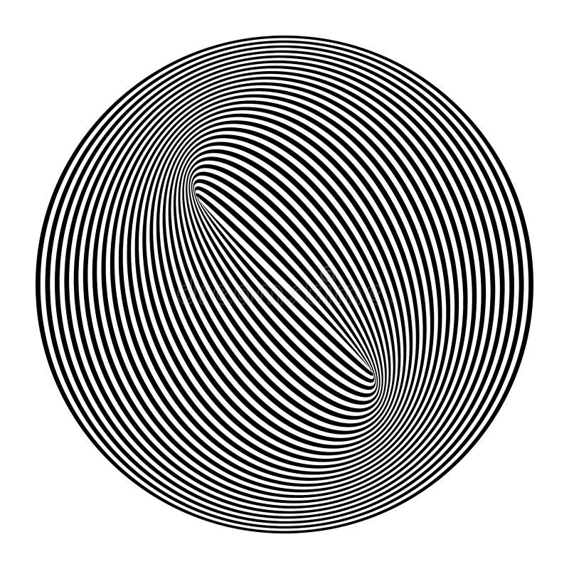 Abstract Op Art Circle Lines Pattern with Torsion Illusion Effect Stock ...