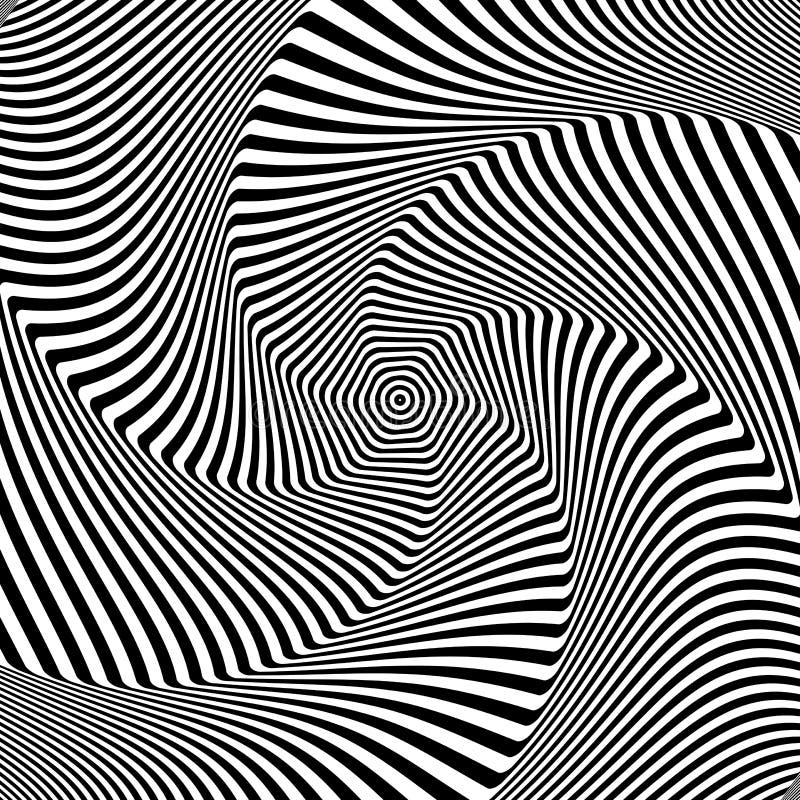 Abstract Op Art Design. Illusion of Vortex Movement Stock Vector ...