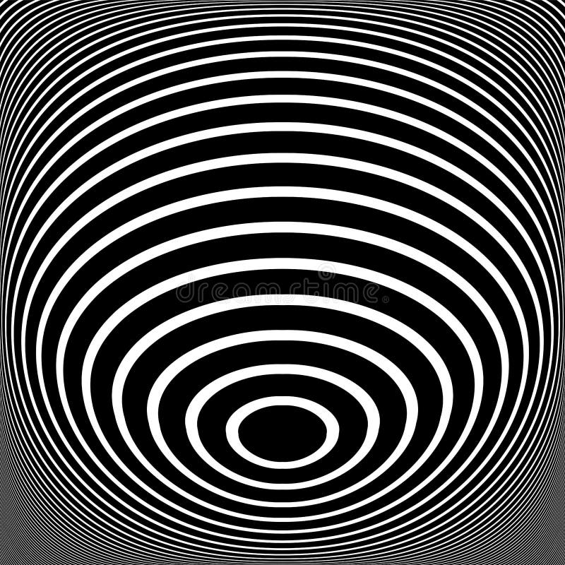 Abstract Op Art Design. Oval Lines Texture Stock Vector - Illustration ...
