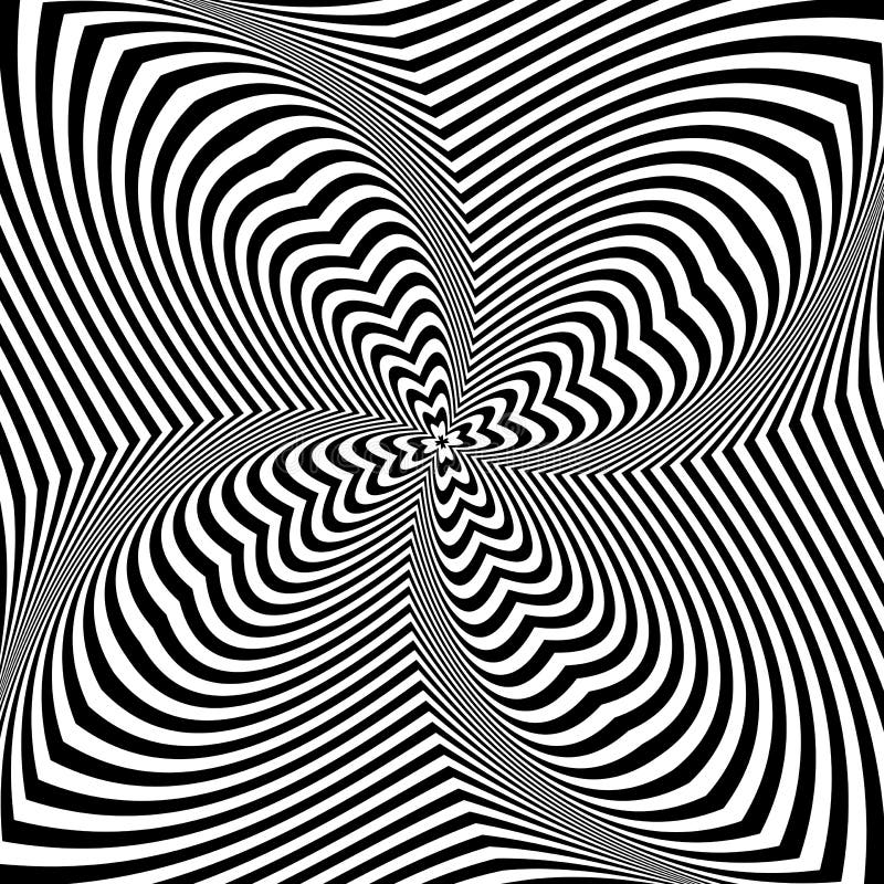 Abstract Op Art Design. Torsion Rotation Movement. Stock Vector ...