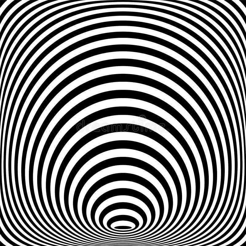 Abstract Op Art Graphic Design. Circle Lines Pattern Stock Vector ...