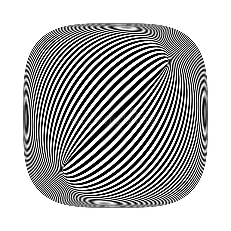 Abstract Op Art Lines Pattern with 3D Illusion Effect Stock Vector ...