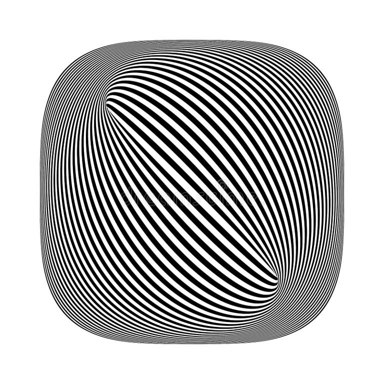 Abstract Op Art Lines Pattern with 3D Illusion Effect Stock Vector ...