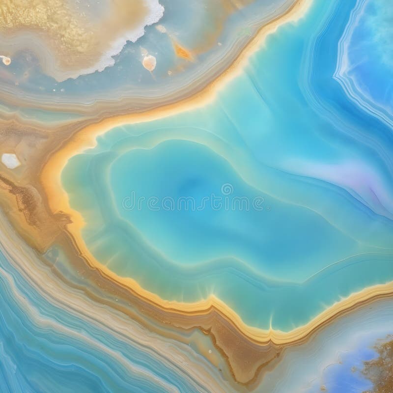 Opal Marble Pattern. Textured Background with Blue and Gold Waves Stock ...