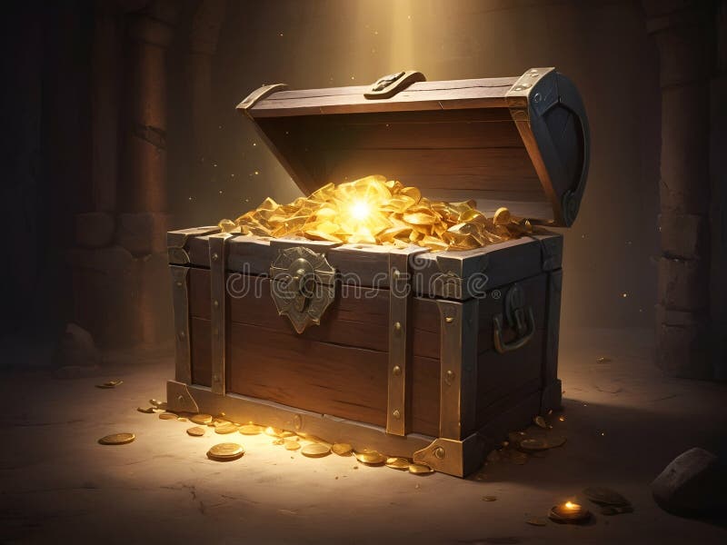 Abstract Open an Ancient Treasure Chest that Radiated Light in Old ...