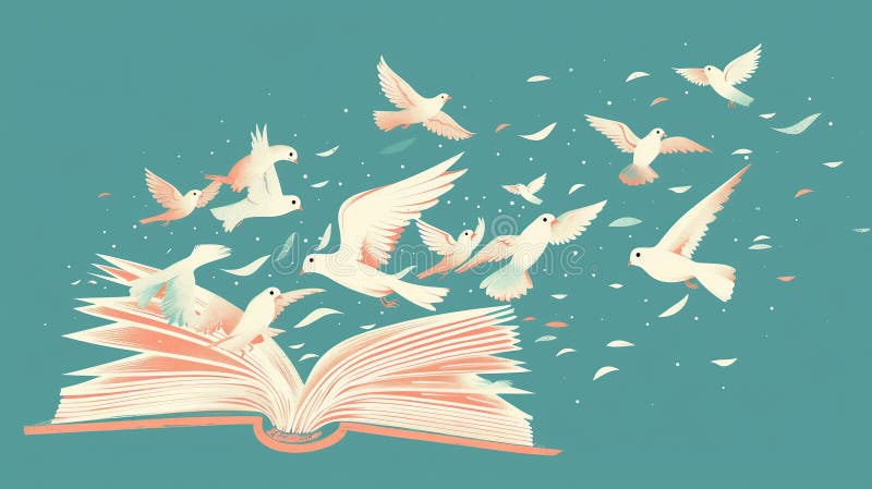 Abstract of Open Book Flying As Knowledge Wisdom Going To Future Stock ...