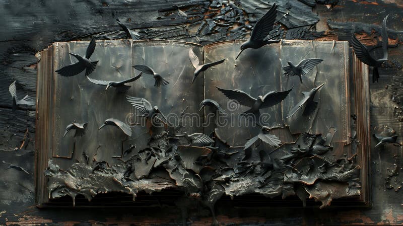 Abstract of Open Book Flying As Knowledge Wisdom Going To Future Stock ...