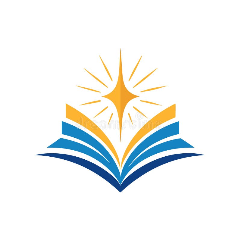 Abstract Open Book with Shining Star Symbolizing Knowledge and ...