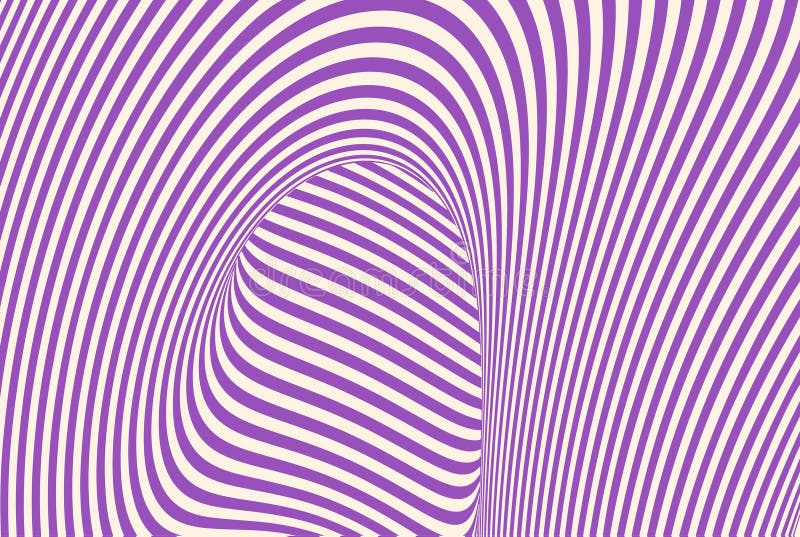 Abstract Optical Illusion Background with Purple and Beige Wavy Lines ...
