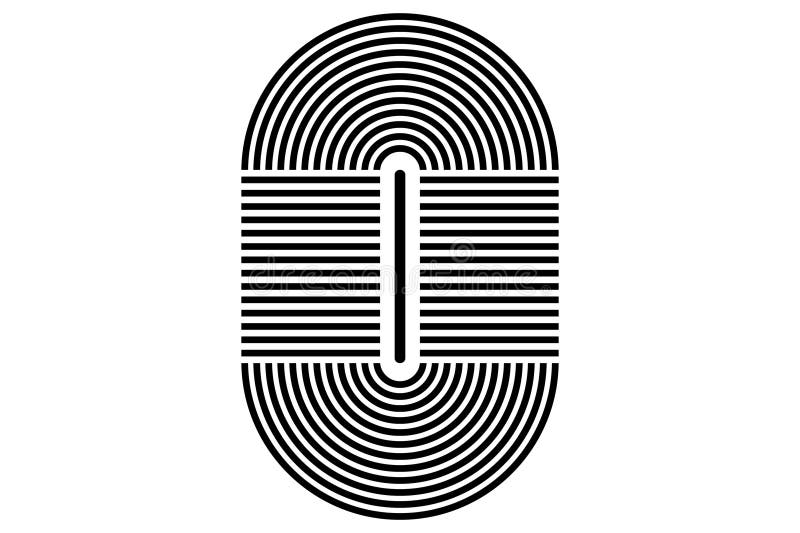 Abstract Optical Illusion Design Featuring Concentric Arcs and Parallel ...