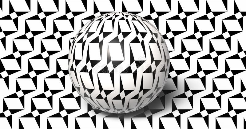 Abstract Optical Illusion Sphere Pattern Background in 3d Stock Vector ...