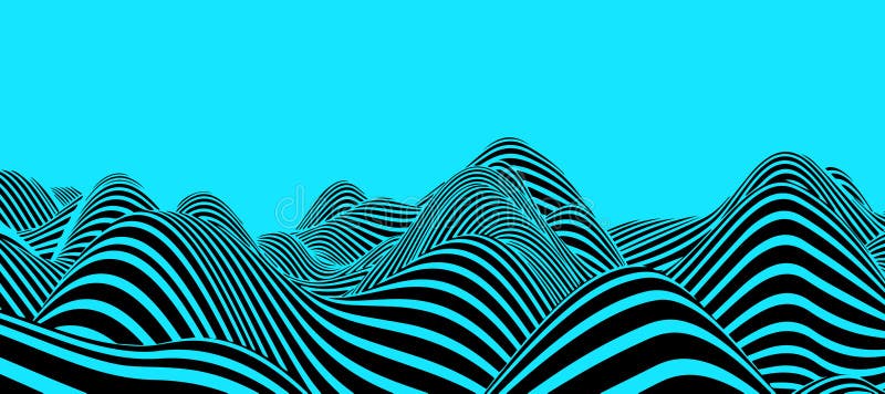 Abstract Optical Illusion Wave. a Flow of Black Stripes Forming a Wavy ...