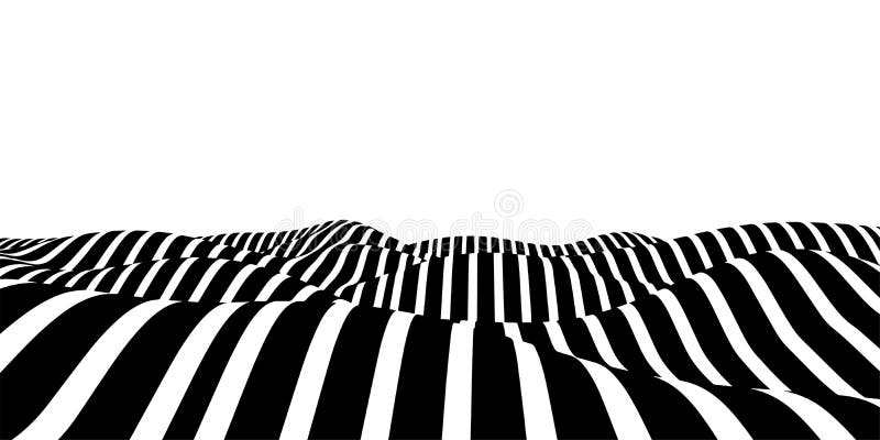 Abstract Optical Illusion Wave. a Flow of Black and White Stripes ...