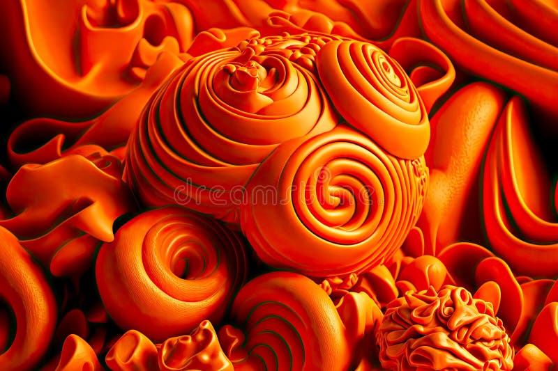 Abstract Orange Arc Curls Made of Plasticine Texture Stock Illustration ...