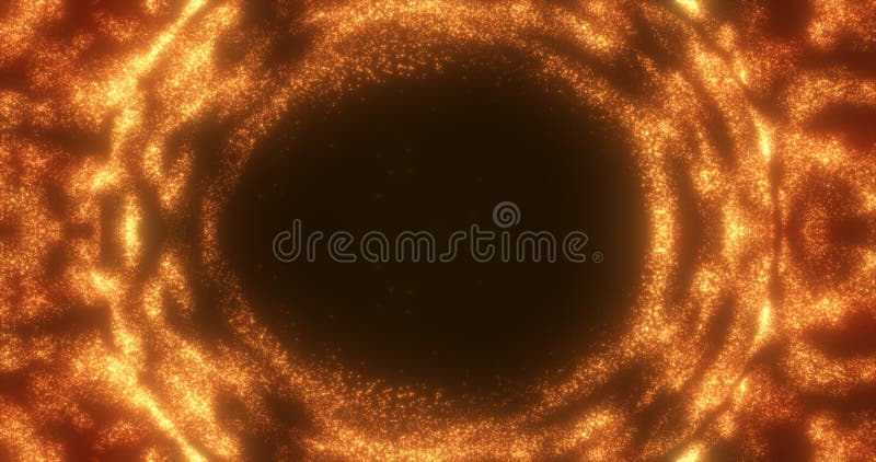 Abstract Orange Background from an Energy Blue Magic Ring of a Round ...
